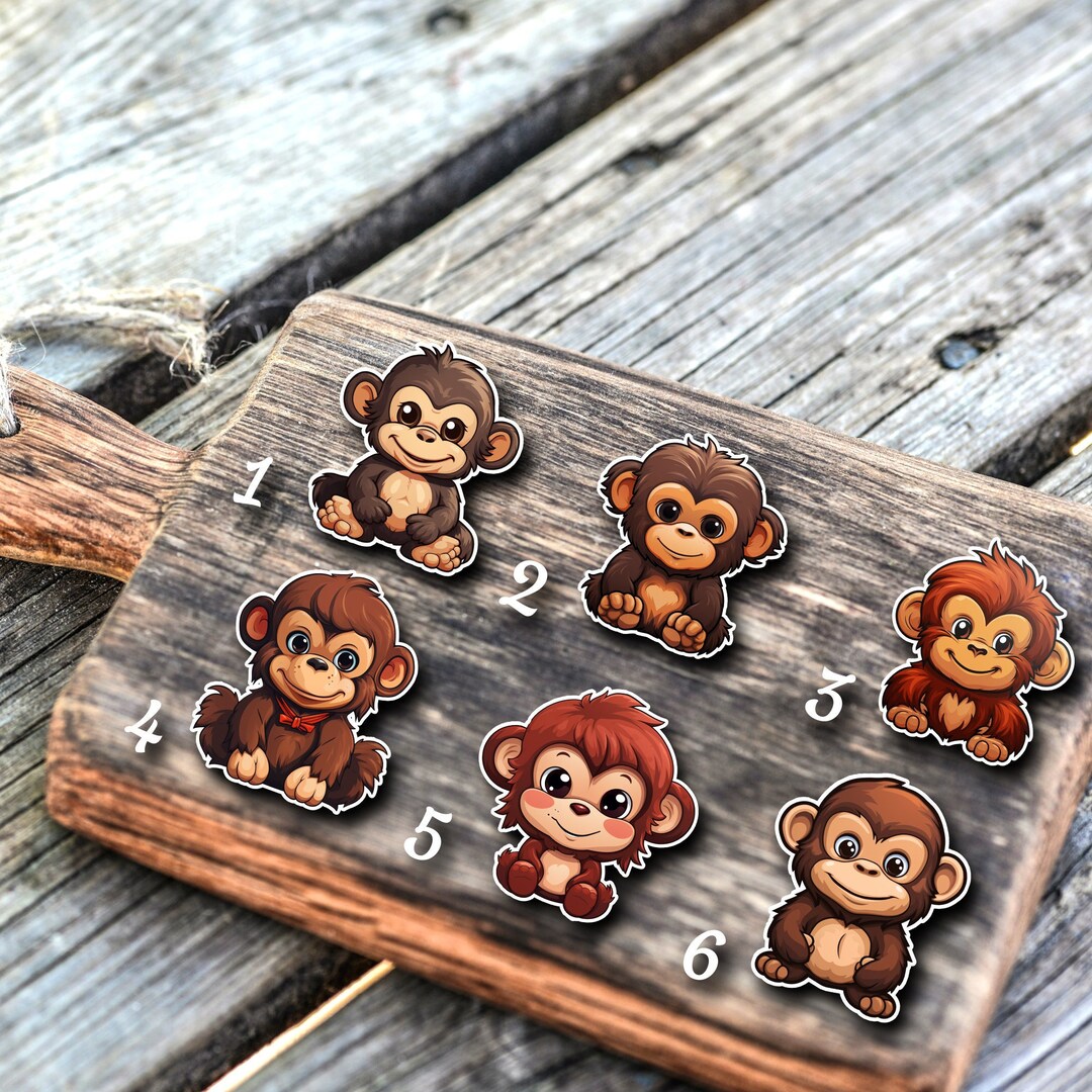 Cute Monkey Stickers Monkey Collection Special Edition - Etsy