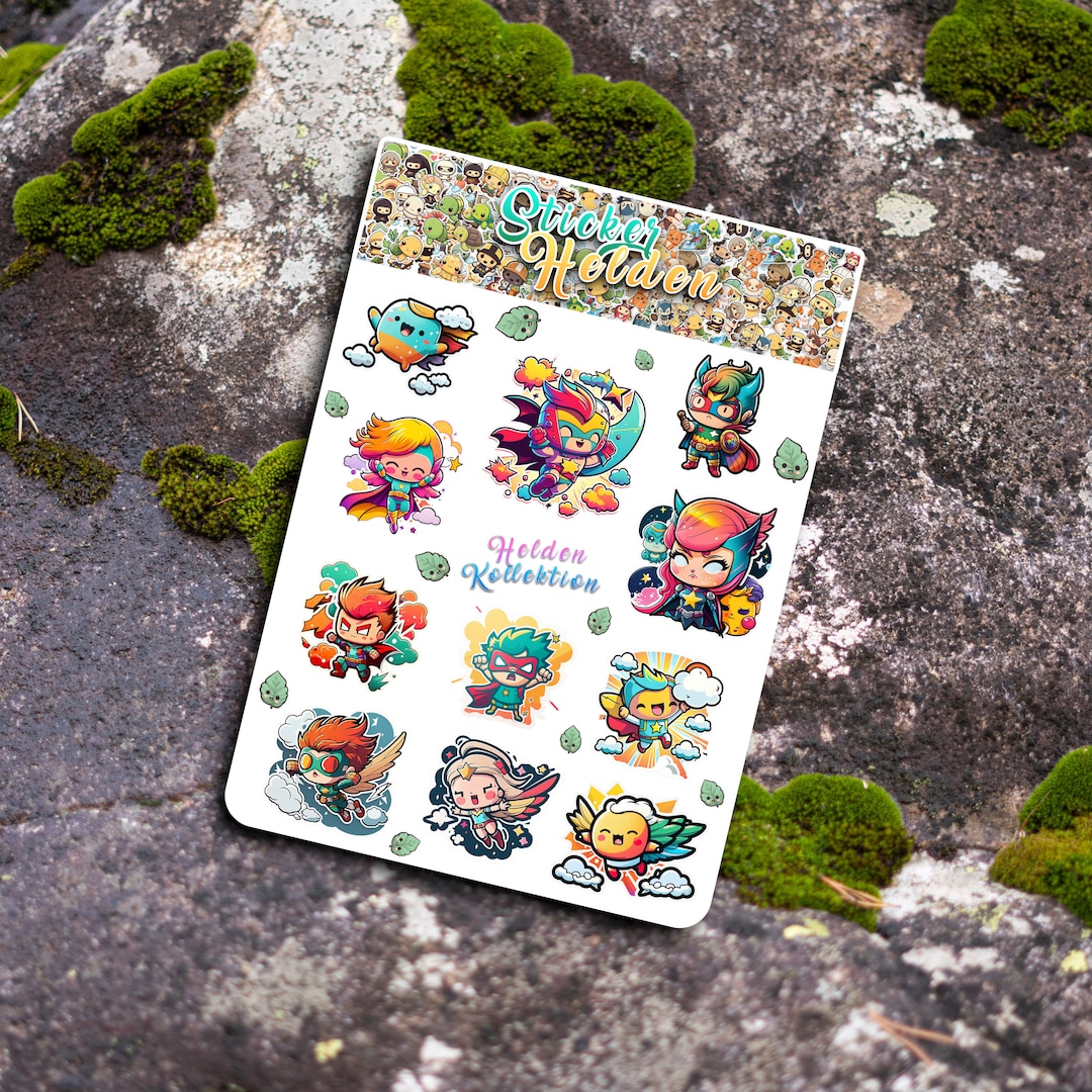 Heroes Sticker Set 11 Stickers Superhero Heroes Science Fiction Heroes ...