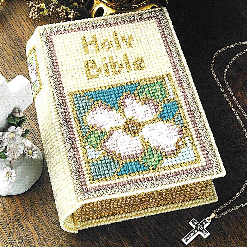 Plastic Canvas Pattern PDF Bible Storage Box Vintage Charted - Etsy