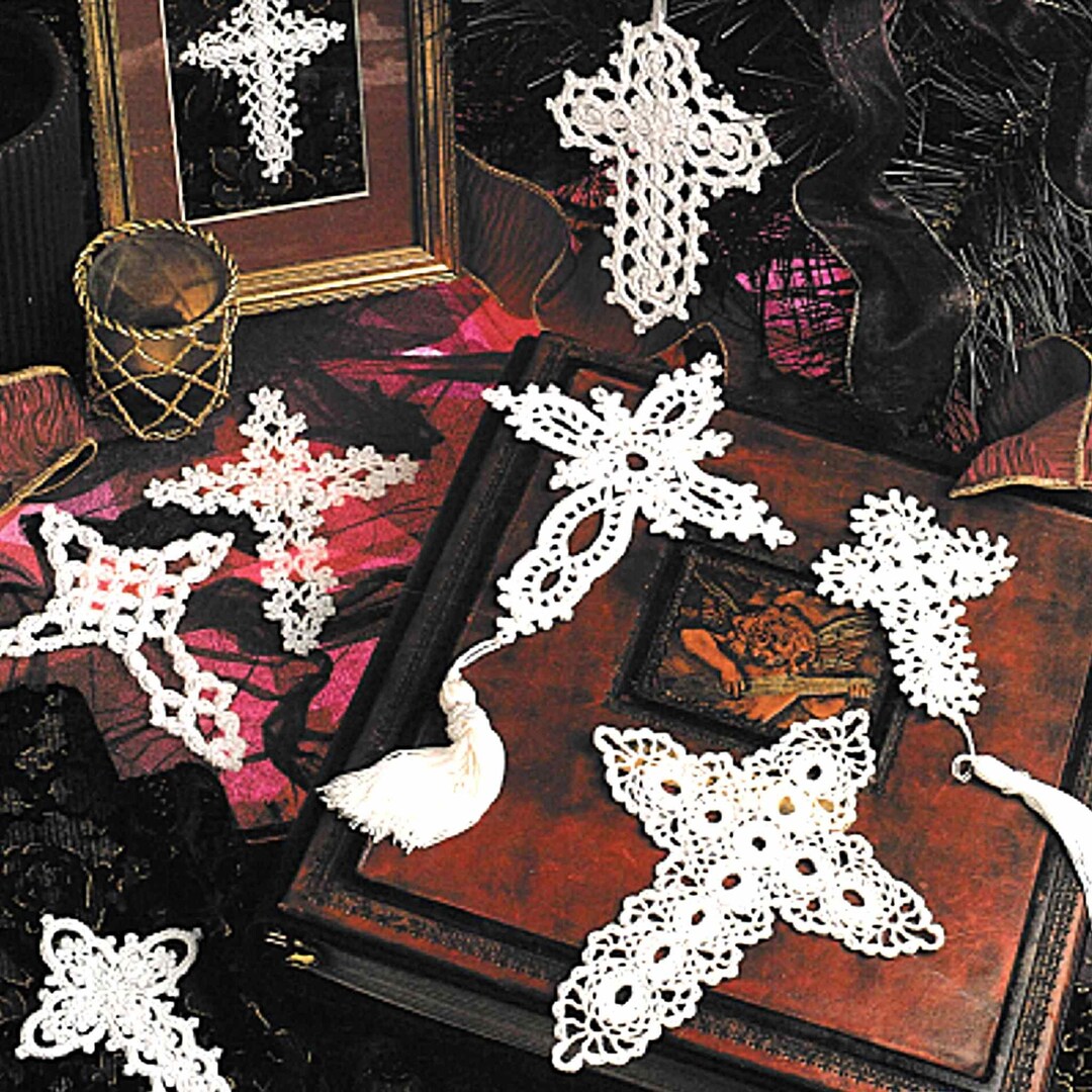 Thread Crochet Cross Pattern PDF, Cross Bookmarks, Vintage Thread ...
