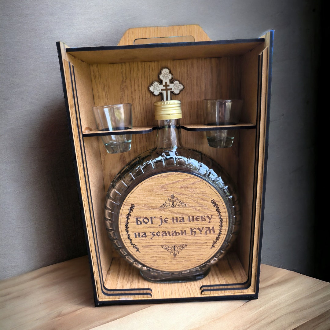 Mini Bar Box for Bottle and 2 Glasses Gift Box With Sliding Door - Etsy