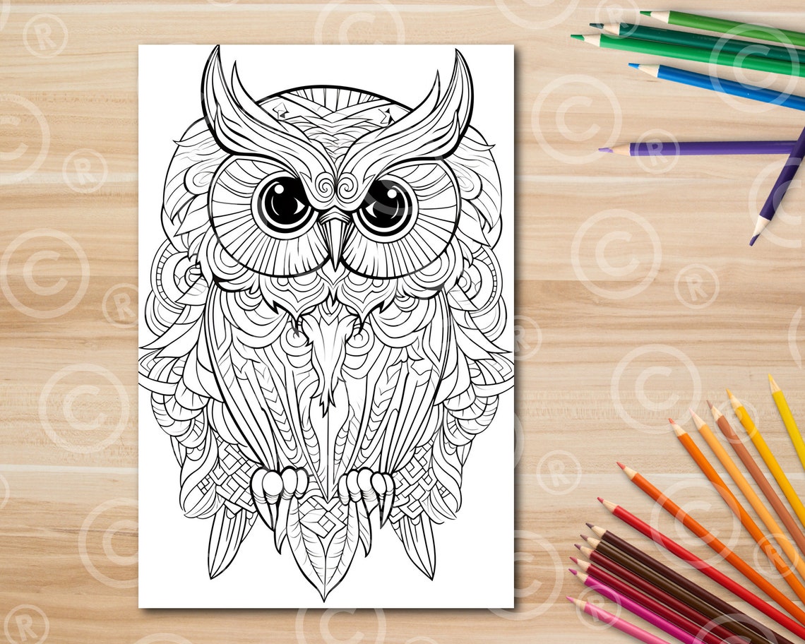 Mandala Owls Printable Coloring Page Owl Coloring Pages for Adults ...
