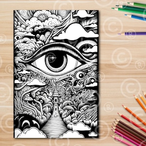 The Third Eye Coloring Pages, Instant Download Coloring Pages, Adult ...