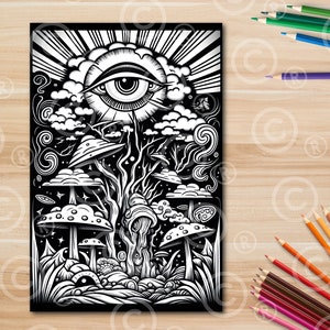 The Third Eye Coloring Pages, Instant Download Coloring Pages, Adult ...