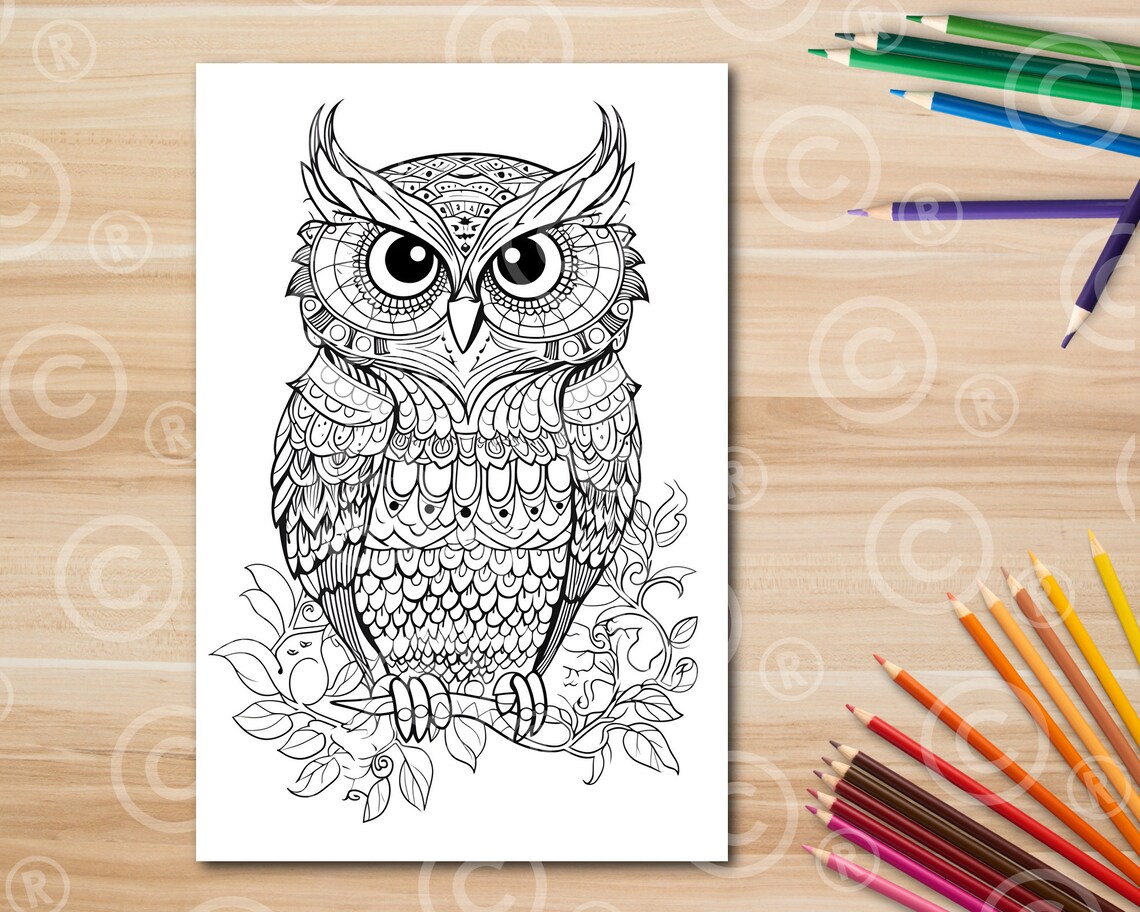 Mandala Owls Printable Coloring Page Owl Coloring Pages for Adults ...