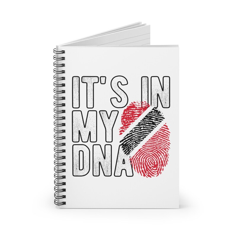 Notebook It's in My DNA trinidad and Tobago Thumbprint Ruled White ...