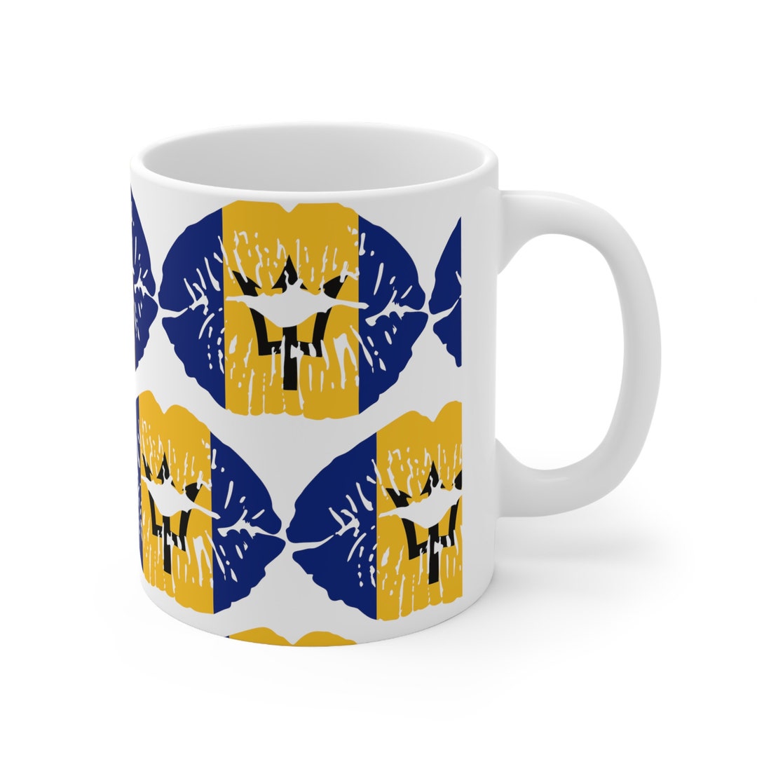 Mug Barbados Lips Flag White Ceramic Mug - Etsy
