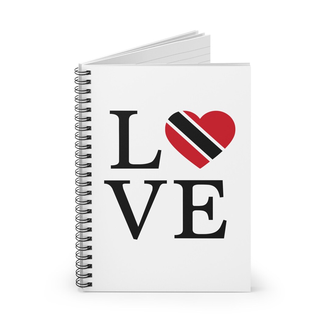 Notebook Trinidad & Tobago Love Love Flag Heart Spiral Ruled Lined ...