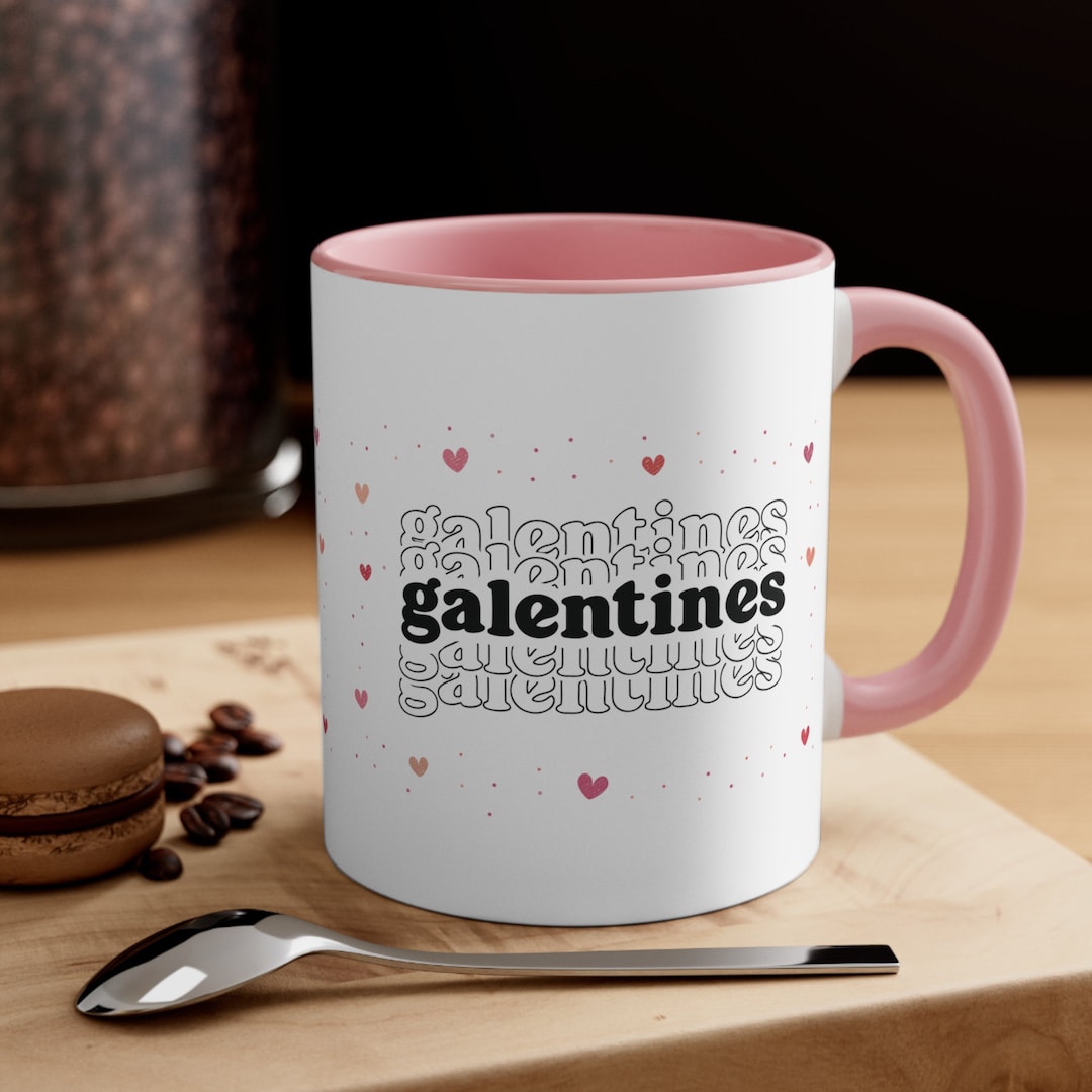 Galentines Customized Accent Coffee Mug, 11oz | Bestie Mug | Black, Red ...