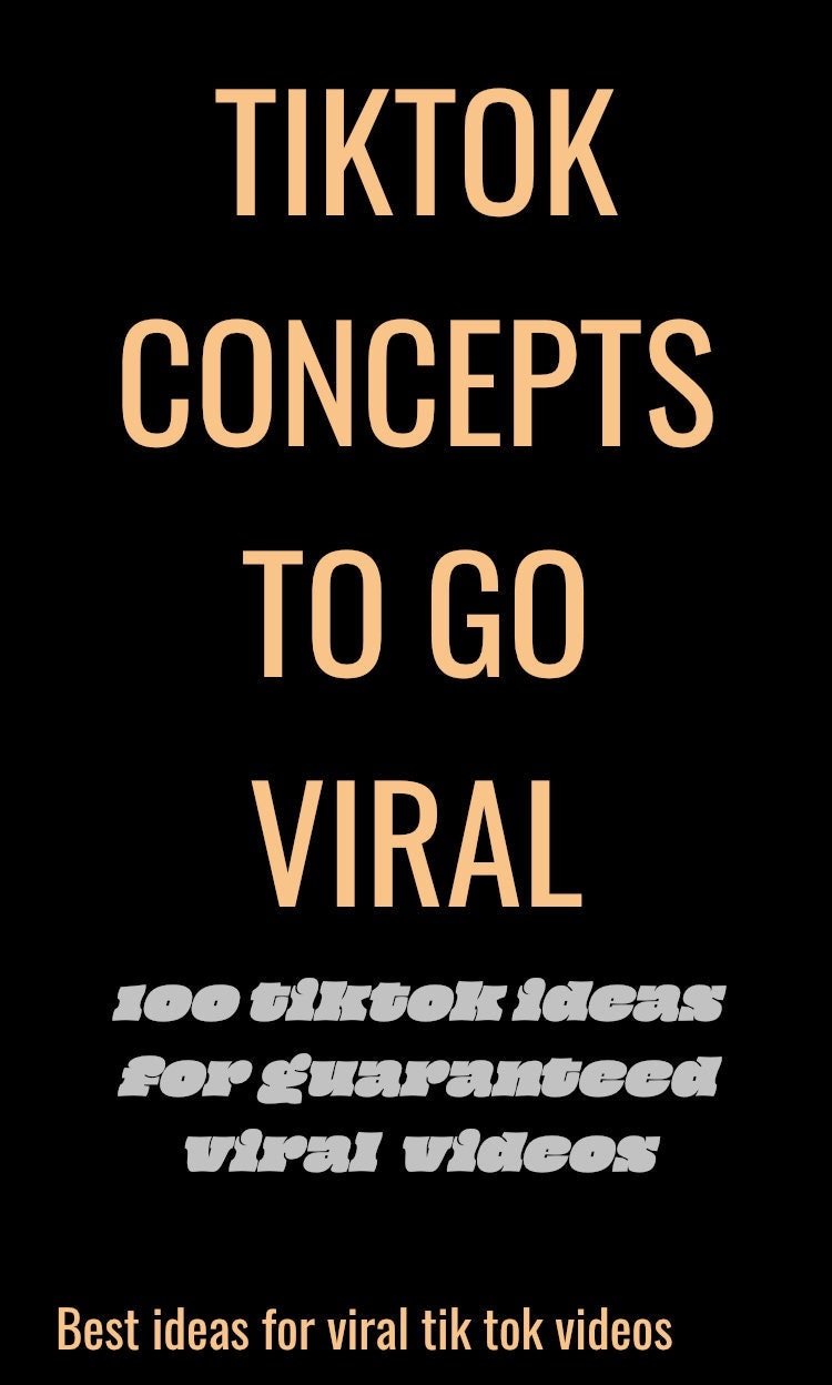 INSTANT VIRAL Video Ideas. How to Become RICH on Tiktok - Etsy