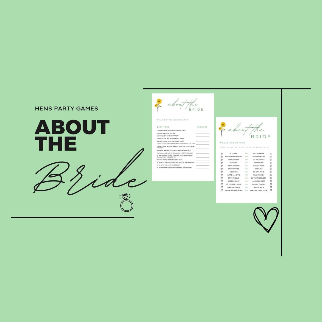 Bridal Shower Games Printable Bridal Shower Games Minimalist Etsy