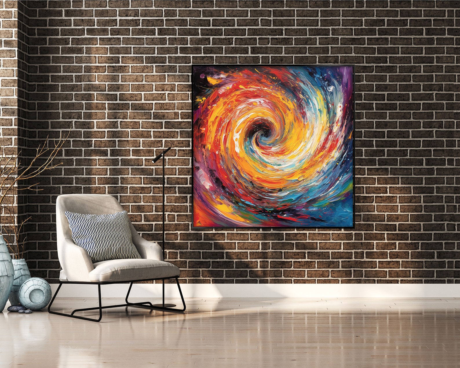Colorful Swirl, Space Landscape 100% Hand Painted, Textured Painting ...