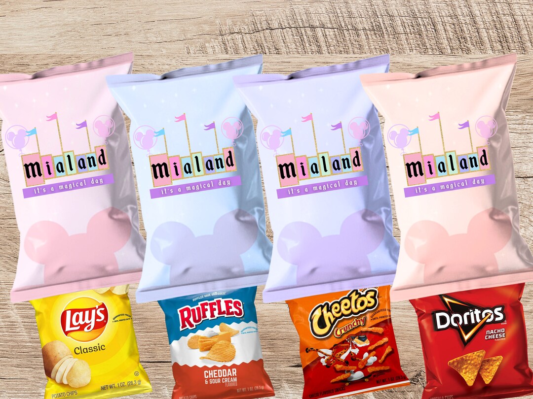 Disneyland Party Chip Bags, Disney Chip Filled Bags Birthday Party ...