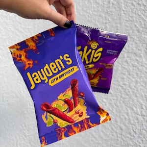 Custom Takis Filled Party Chip Bags Takis Birthday Party Treats, Custom ...