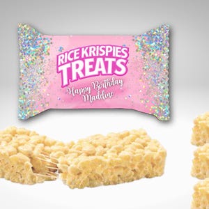 Pink Birthday Party Rice Krispies Treats Glitter Birthday Party Chips ...