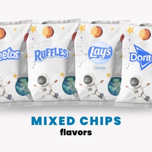 Outer Space Birthday Party Chip Bags Planet Birthday Chips Astronaut ...
