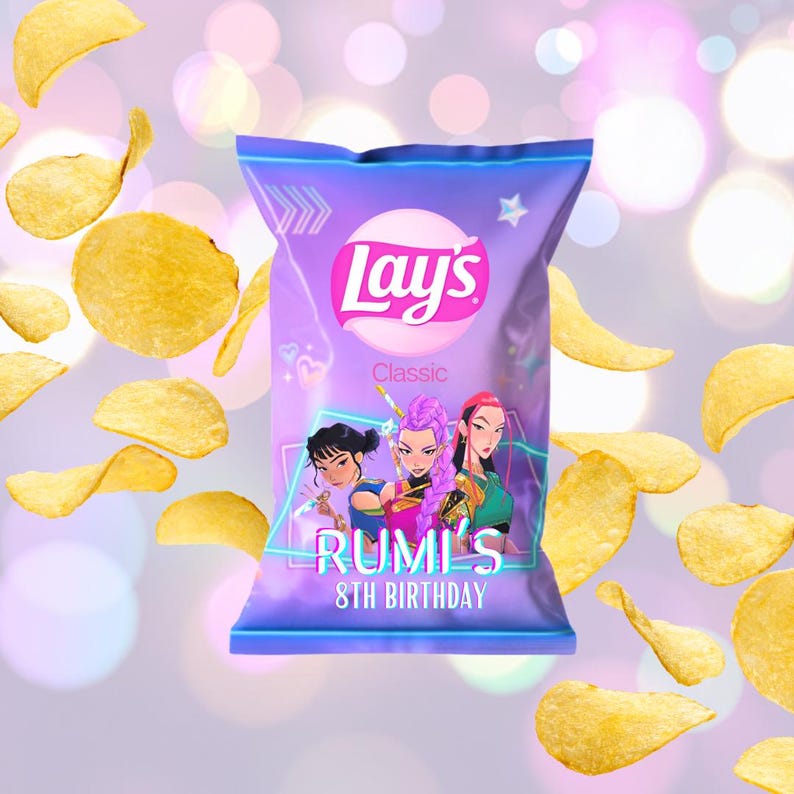 Kpop Demon Hunters Chip Bags – Custom Birthday Party Favors – Assembled ...