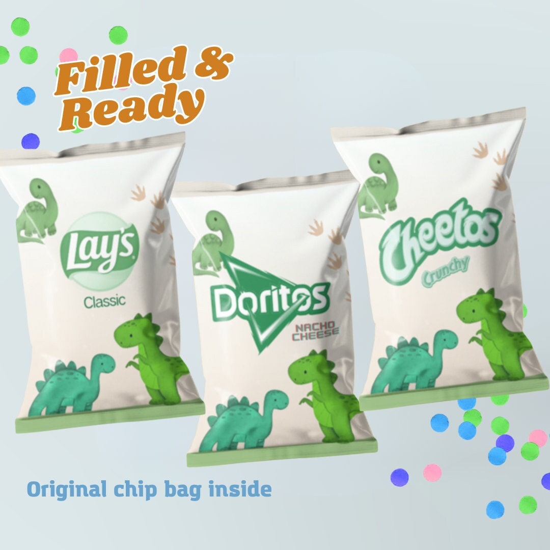 Dino Chip Bags Dinosaur Party Snacks Dinosaur Party Favor Bags Custom ...