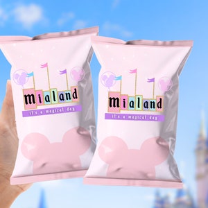 Disneyland Party Chip Bags, Disney Chip Filled Bags Birthday Party ...