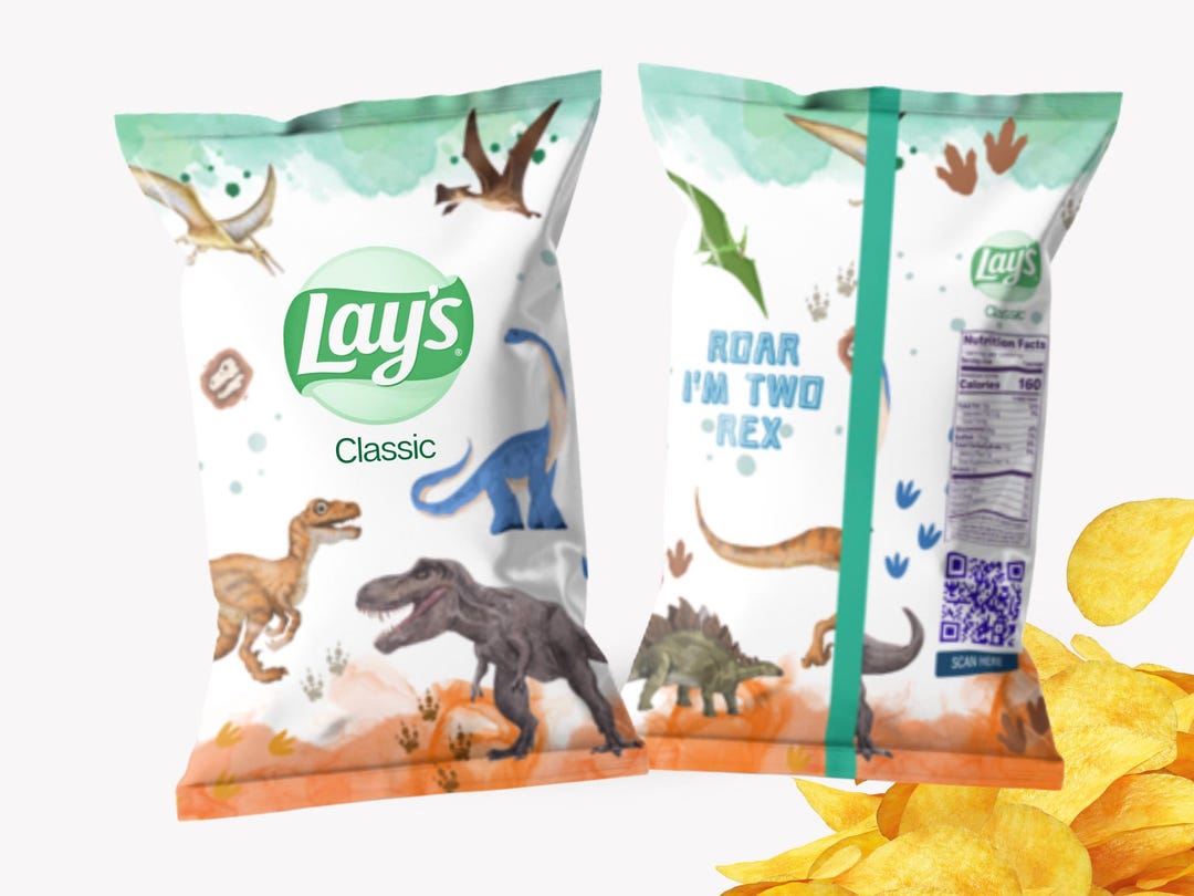 Dinosaur Birthday Chips Party Treats Dino Chip Bags Birthday Party ...