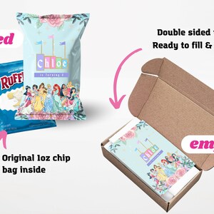 Disney Princess Party Chips, Disneyland Theme Birthday Party Snacks ...