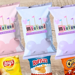 Disneyland Party Chip Bags, Disney Chip Filled Bags Birthday Party ...