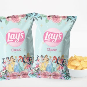 Disney Princess Birthday Party Chips, Disneyland Theme Birthday Disney ...
