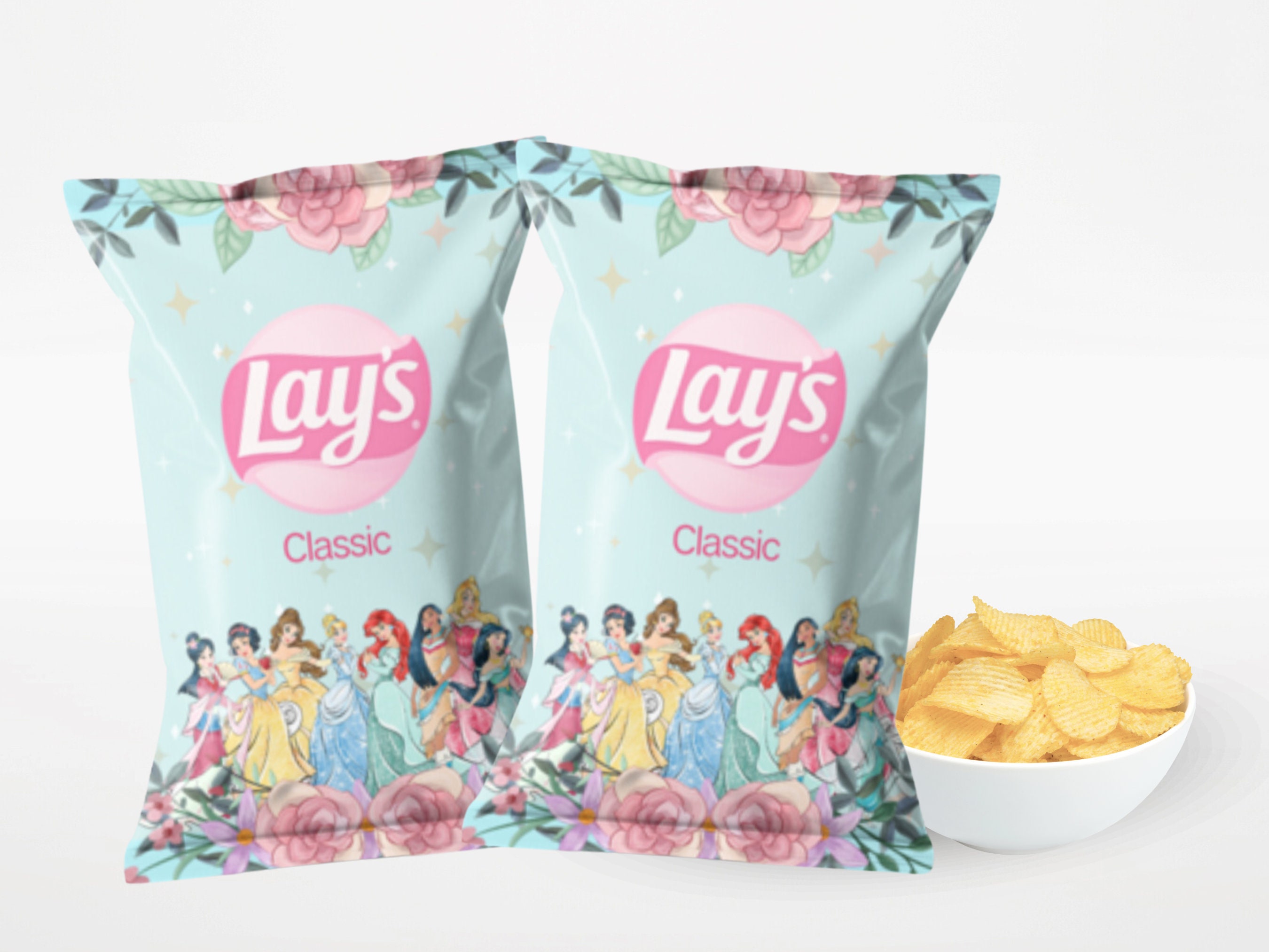 Disney Princess Birthday Party Chips, Disneyland Theme Birthday Disney ...