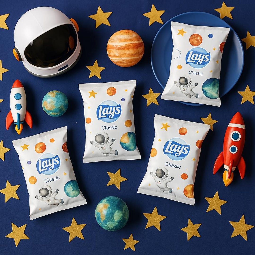 Outer Space Birthday Party Chip Bags Planet Birthday Chips Astronaut ...
