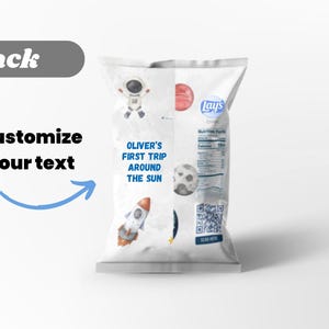 Outer Space Birthday Party Chip Bags Planet Birthday Chips Astronaut ...