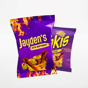Custom Takis Filled Party Chip Bags Takis Birthday Party Treats, Custom ...