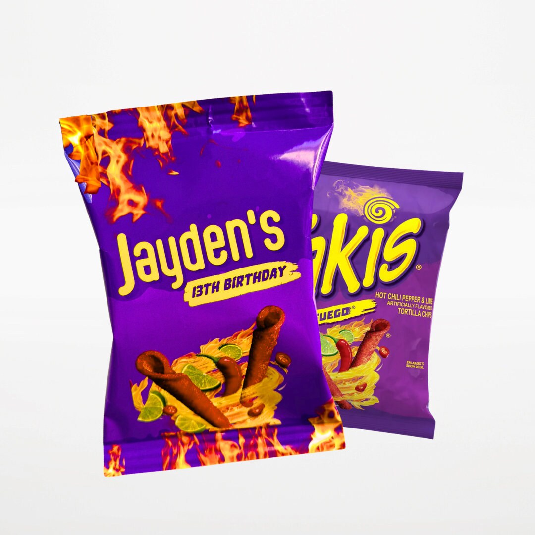 Custom Takis Filled Party Chip Bags Takis Birthday Party Treats, Custom ...