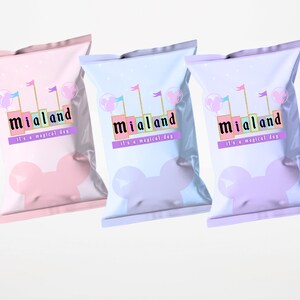 Disneyland Party Chip Bags, Disney Chip Filled Bags Birthday Party ...