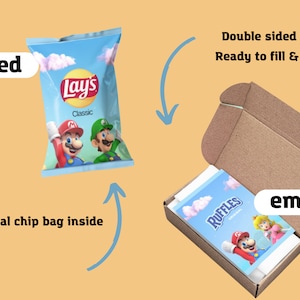 Princess Peach Chip Bags, Mario Bros Birthday Chips, Princess Peach ...