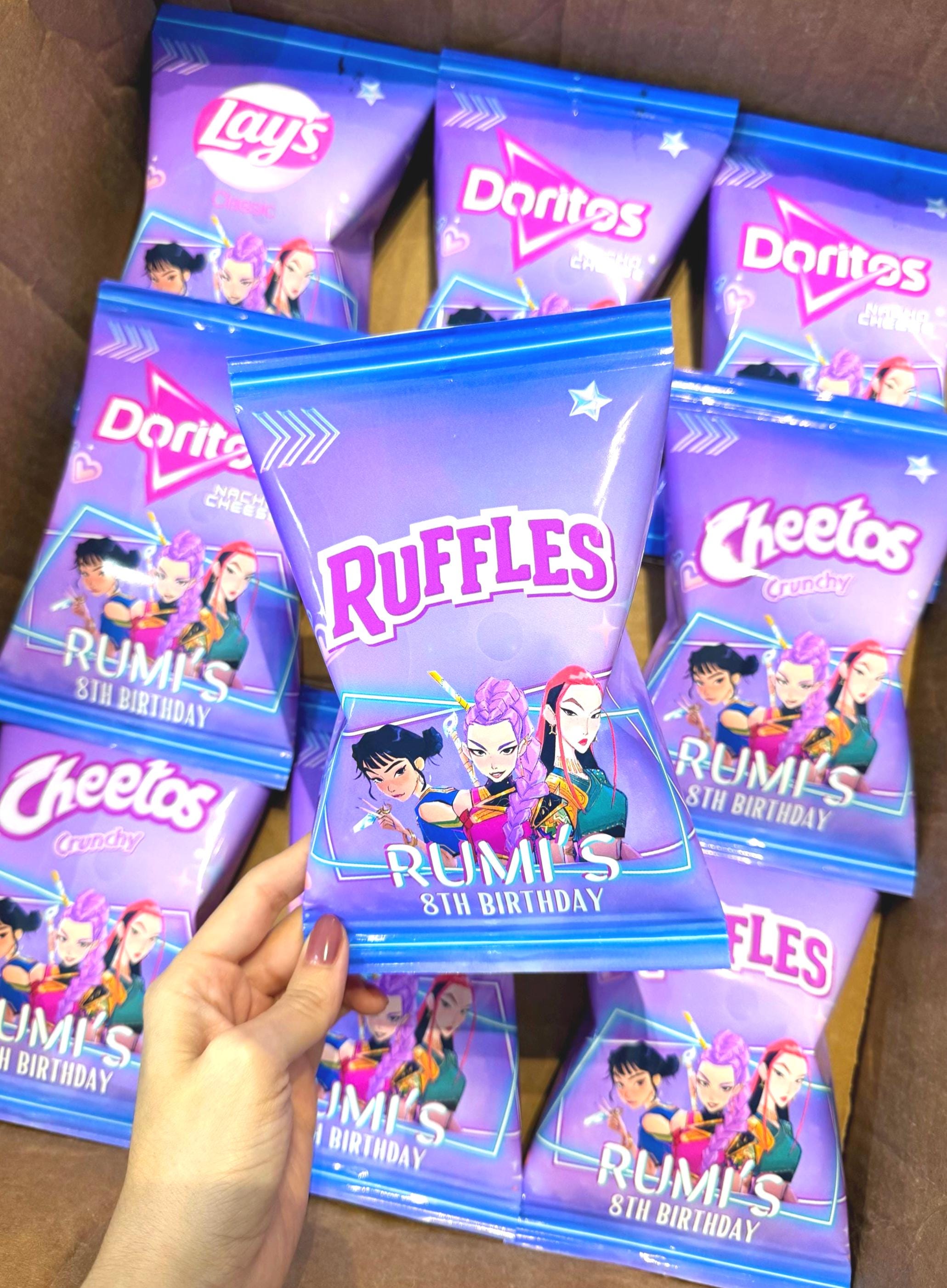 Kpop Birthday Chip Bags – Demon Hunter Party Favors HUNTR/X and Saja ...