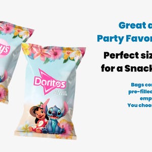 Lilo and Stitch Chip Bags - Stitch Birthday Party Favors for Kids ...