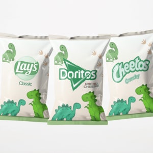 Dino Chip Bags Dinosaur Party Snacks Dinosaur Party Favor Bags Custom ...