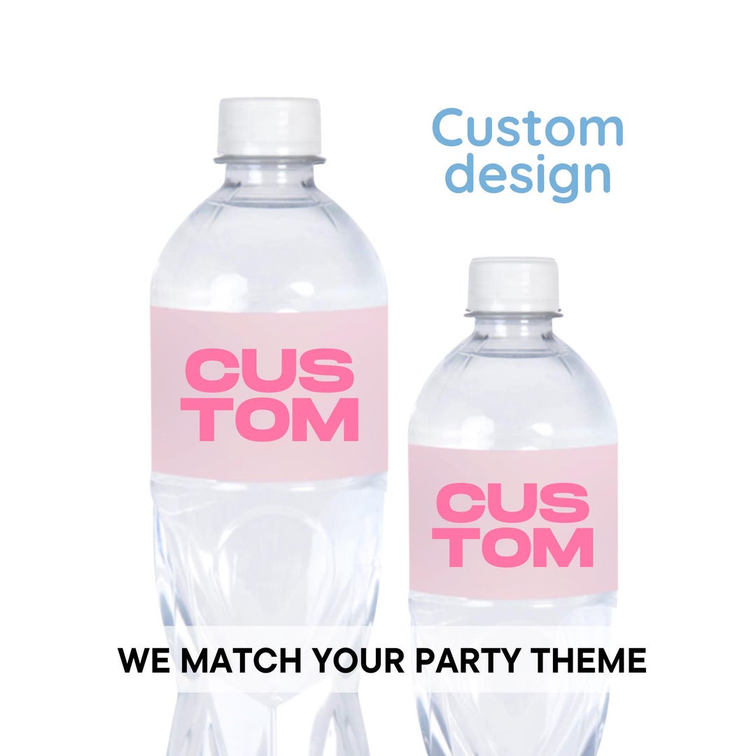 Custom Design Water Labels, Personalized Party Snacks for Birthday ...