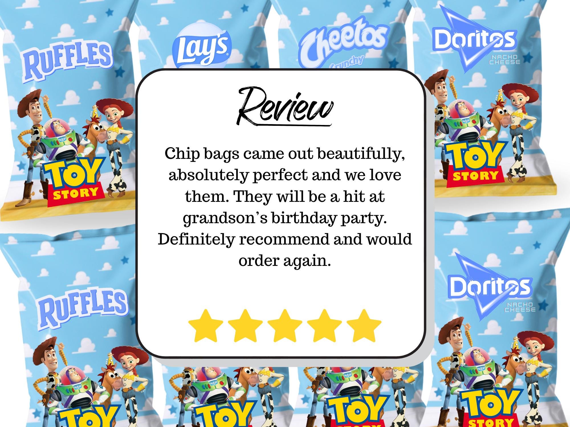 Toy Story Chip Bags for Birthday - Buzz Lightyear Party Favors, Two ...