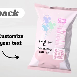 Disneyland Party Chip Bags, Disney Chip Filled Bags Birthday Party ...