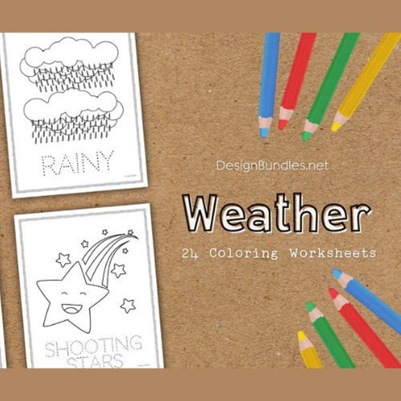 Hojas de el Clima para Colorear Whether Coloring Book - Etsy España