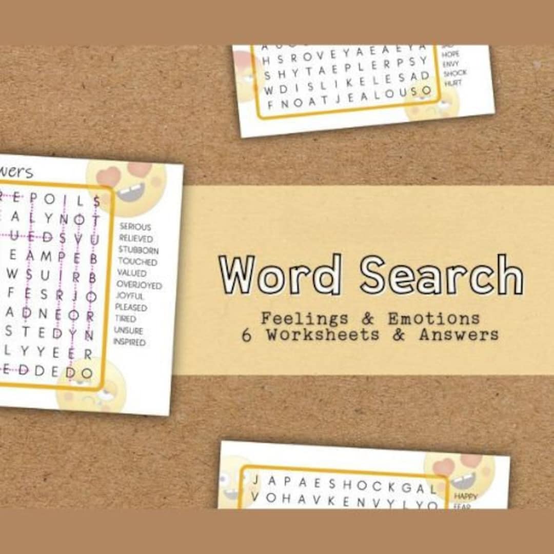 Word Search for Kids About Feelings and Emotions. - Etsy