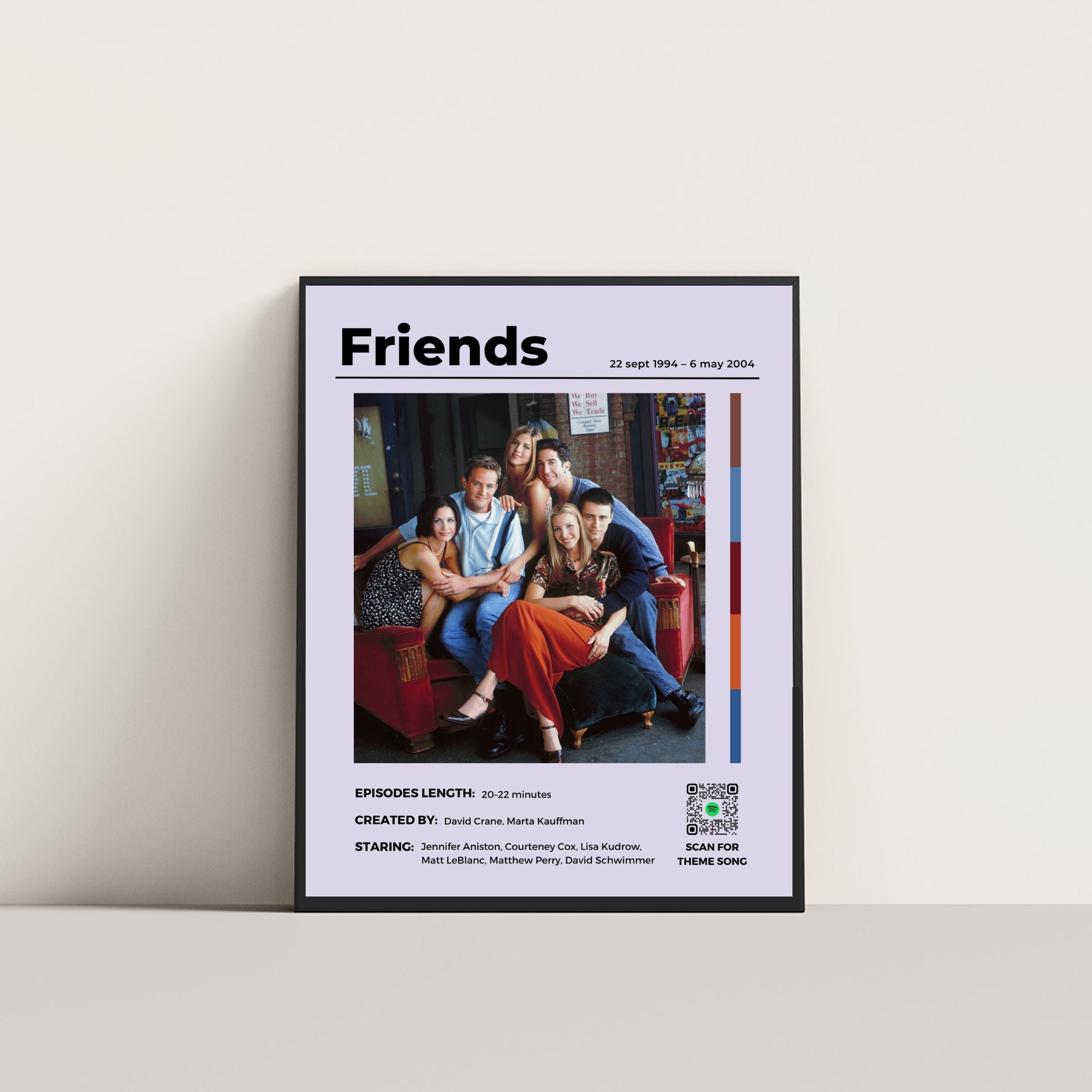 Friends TV Show Digital Printable Wall Art Poster With Theme Song ...
