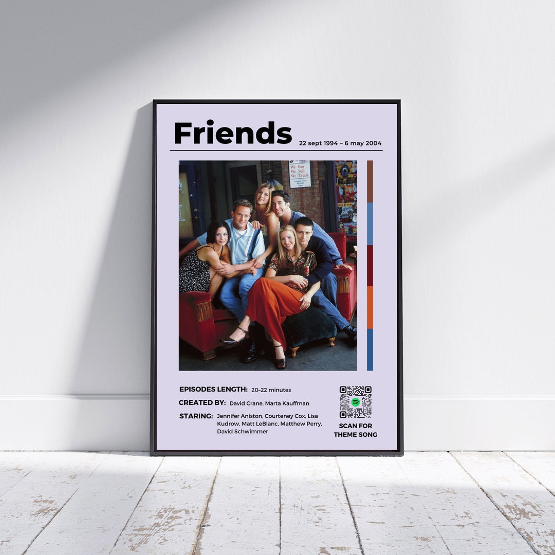Friends TV Show Digital Printable Wall Art Poster With Theme Song ...