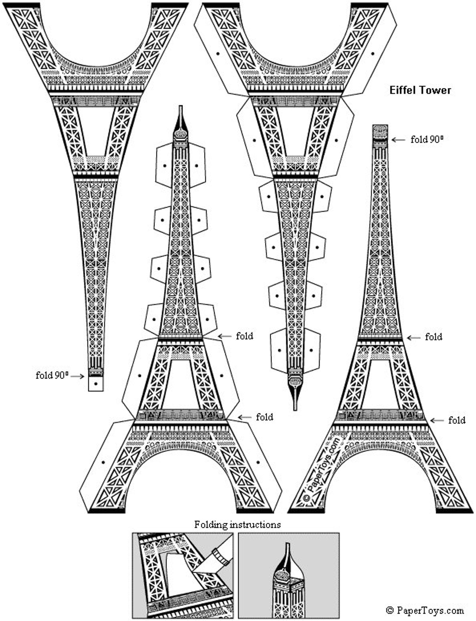 Paper Craft Eiffel Tower DIY Gifts for Kids Birthday Gifts Paper Toys ...