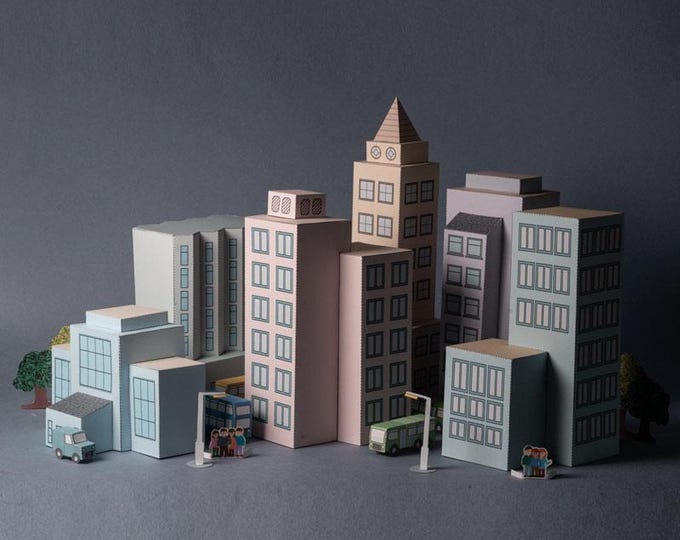 Paper Architecture DIY Set: Miniature Buildings, Arts & Crafts (digital ...