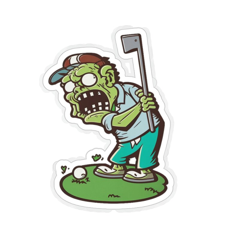 Zombie Kiss-cut Stickers, Golf Sticker, Zombie Golfer, Sports Sticker ...