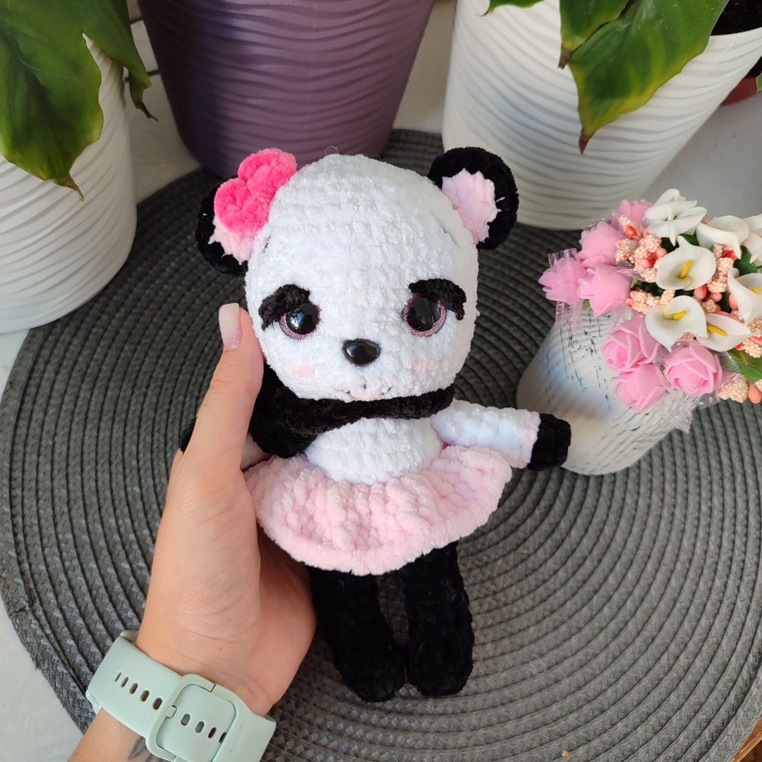 Crochet Plushie Panda, Small Panda Toy, Panda Bear Amigurumi, Gift for ...