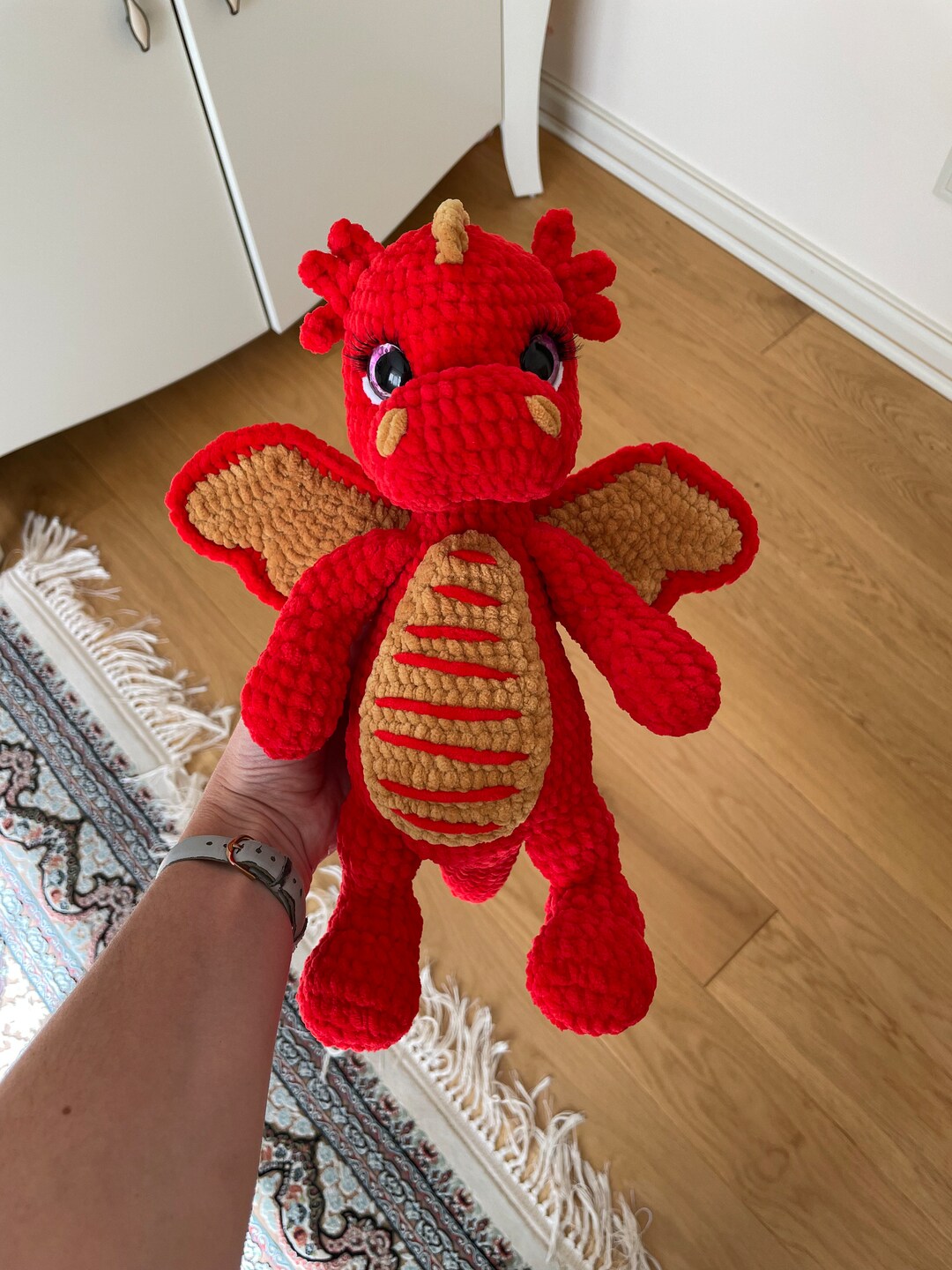 Red Dragon Amigurumi, Dinosaur Stuffie, Dinosaur Plush Toy, Year of ...