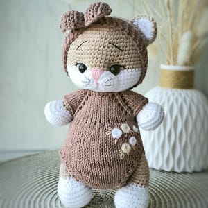 Amigurumi Kitten Baptism Baby Gift, Cat Crochet Toy, Christening ...